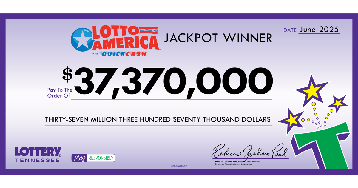 $37.37 million Lotto America jackpot claimed in Tennessee | Powerball